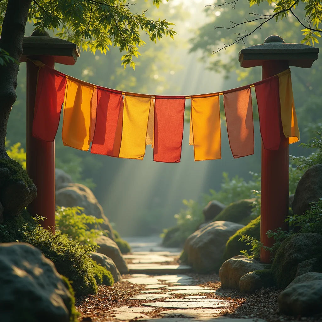 Outdoor Buddhist Flags Guide: Calm Spaces | Rudraksha Mala Jewelry