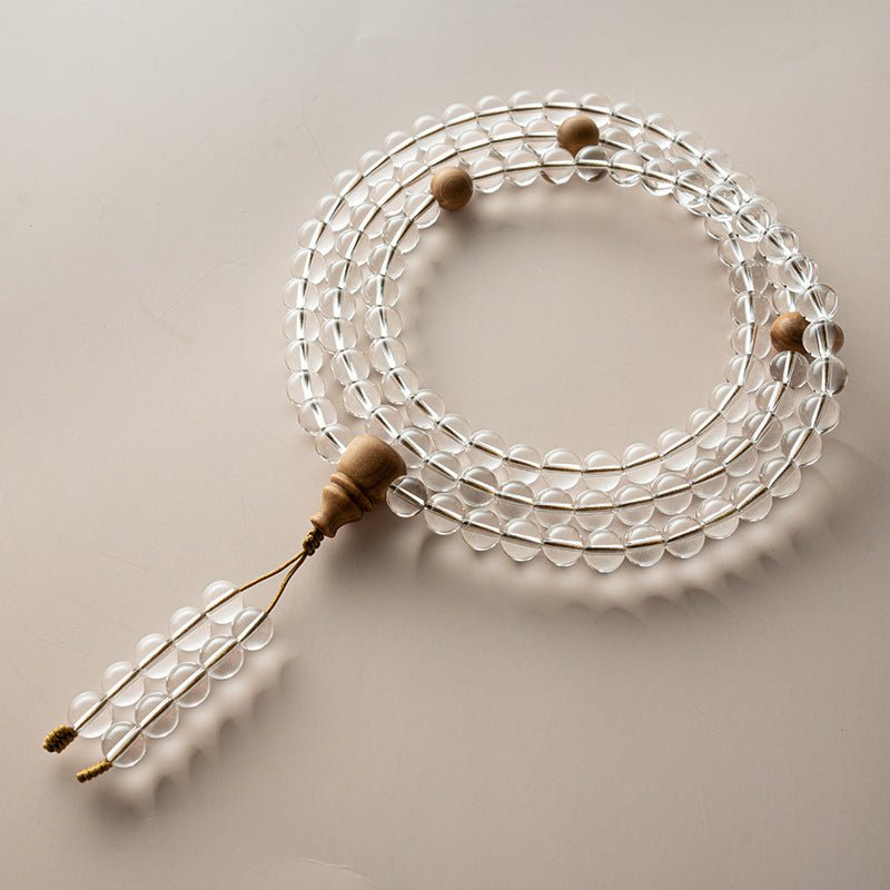 Sphatik Mala - Genuine 108 Clear Quartz Beads – Rudraksha Mala Jewelry